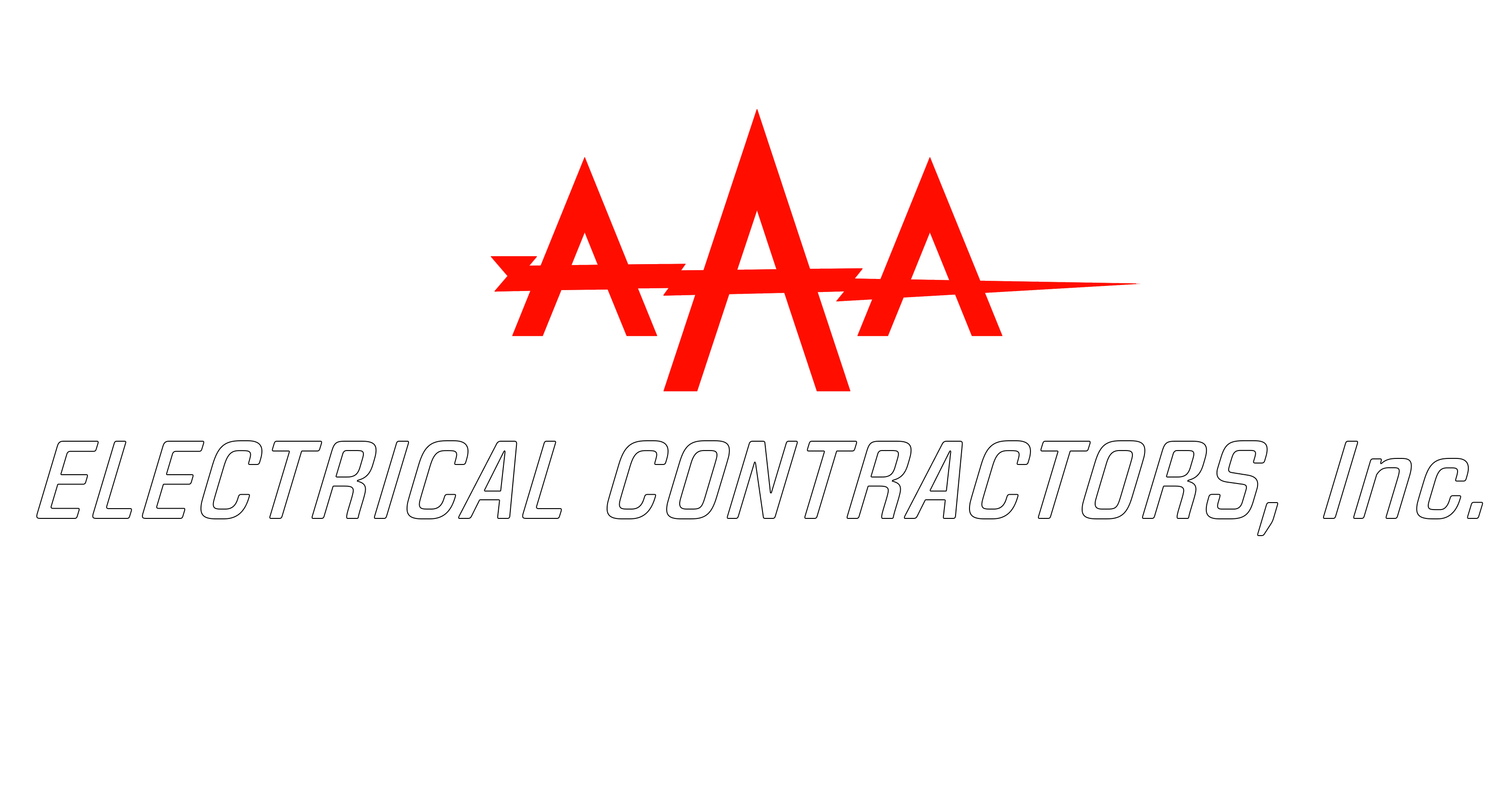 AAA name Verticle White stroke – AAA Electrical Contractors, Inc.